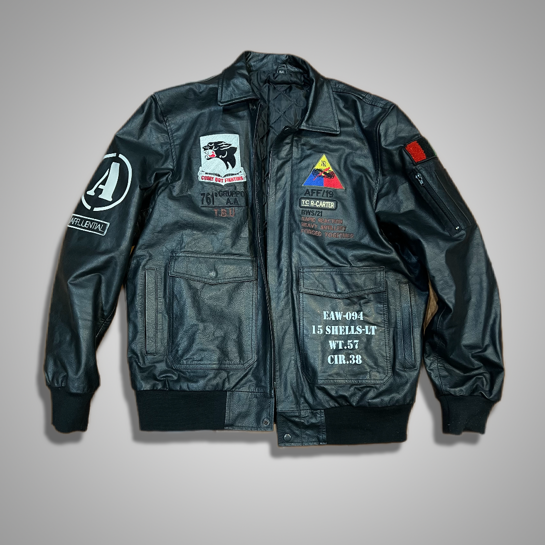 761st Tank Battalion Leather Bomber – Affluential Apparel